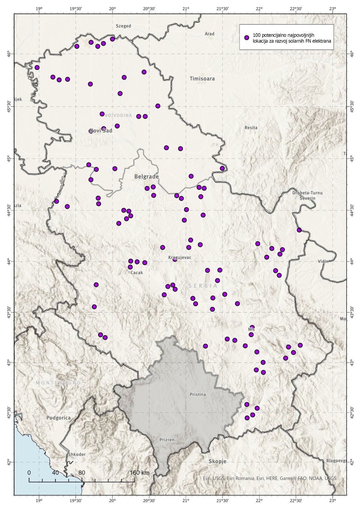 Objavljena mapa 100 najboljih lokacija za solarne elektrane u Srbiji